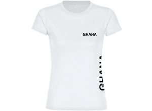 4068859313005 - multifanshop Damen T-Shirt - Ghana - Brust & Seite - Druck schwarz - Frauen