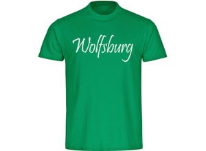 4068859184865 - multifanshop Kinder T-Shirt - Wolfsburg - Schriftzug - Druck weiß - Kind