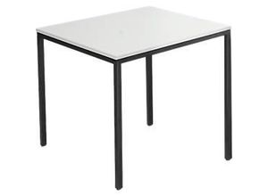 4251898823219 - Pure Stahlrohrtisch Rechteck Quadratrohrfuß B 800 x T 700 x H 720 mm lichtgrau schwarz