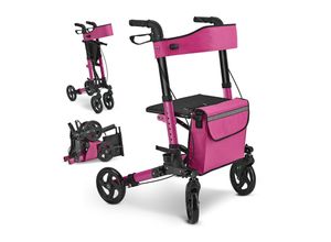 4260565522720 - Rollator Vital faltbar leicht & höhenverstellbar aus Aluminium bis 130 kg mit Sitz Lila