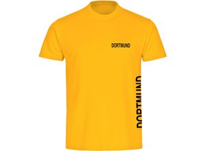 4068859185855 - multifanshop® Herren T-Shirt - Dortmund - Brust & Seite - Druck schwarz - Männer