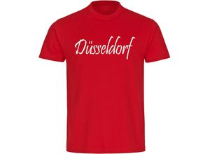 4068859157609 - multifanshop Herren T-Shirt - Düsseldorf - Schriftzug - Druck weiß - Männer