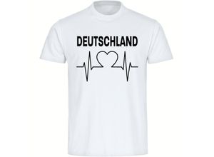 4068859249052 - multifanshop Herren T-Shirt - Deutschland - Herzschlag - Druck schwarz - Männer