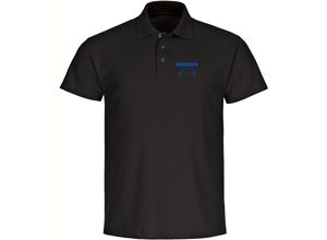 4068859200893 - multifanshop Poloshirt - Braunschweig - Herzschlag - Druck blau - Polo