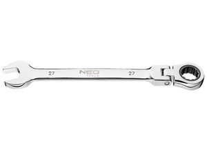 5907558424119 - Neo Tools - Ring-Maulschlüssel mit Gelenk und Ratsche CrV 25 Jahre Garantie 27mm