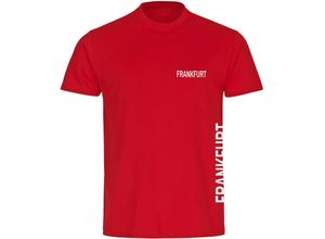 4068859075170 - multifanshop Herren T-Shirt - Frankfurt - Brust & Seite - Druck weiß - Männer