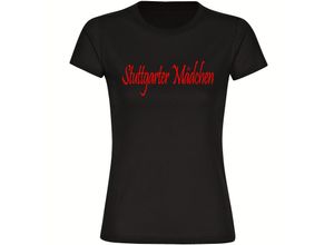 4068859156190 - multifanshop Kinder T-Shirt - Stuttgart - Stuttgarter Mädchen - Druck rot - Kind