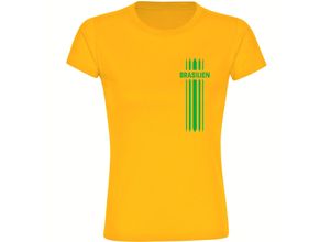 4068859286804 - multifanshop Damen T-Shirt - Brasilien - Streifen - Druck grün - Frauen