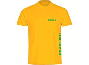 4068859284619 - multifanshop Herren T-Shirt - Brasilien - Brust & Seite - Druck grün - Männer