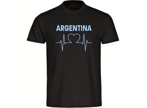 4068859329099 - multifanshop Herren T-Shirt - Argentina - Herzschlag - Druck hellblau - Männer