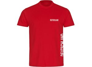 4068859246549 - multifanshop Herren T-Shirt - Deutschland - Brust & Seite - Druck weiß - Männer