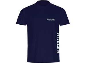 4068859331795 - multifanshop Herren T-Shirt - Australia - Brust & Seite - Druck weiß - Männer