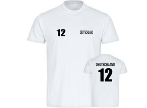 4068859247263 - multifanshop Herren T-Shirt - Deutschland - Trikot Nummer 12 - Druck schwarz - Männer