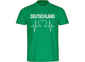 4068859249328 - multifanshop Herren T-Shirt - Deutschland - Herzschlag - Druck weiß - Männer