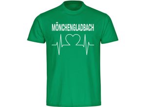 4068859173906 - multifanshop Kinder T-Shirt - Mönchengladbach - Herzschlag - Druck weiß - Kind