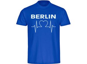 4068859032081 - multifanshop Kinder T-Shirt - Berlin blau - Herzschlag - Druck weiß - Kind