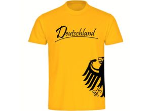 4068859250560 - multifanshop Herren T-Shirt - Deutschland - Adler seitlich - Druck schwarz - Männer