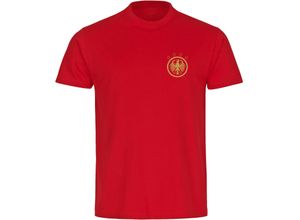 4068859251833 - multifanshop Herren T-Shirt - Deutschland - Adler Retro Gold - Druck gold metallic - Männer