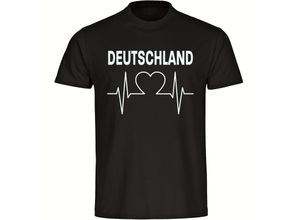 4068859258191 - multifanshop Kinder T-Shirt - Deutschland - Herzschlag - Druck weiß - Kind