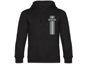 4068859267933 - multifanshop Kapuzen Sweatshirt - Deutschland - Streifen - Druck weiß - Hoodie