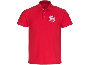 4068859407216 - multifanshop Poloshirt - Deutschland - Adler Retro - Druck weiß - Polo