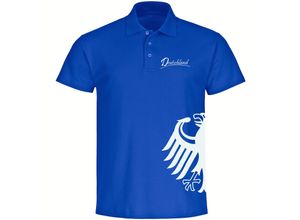 4068859408954 - multifanshop Poloshirt - Deutschland - Adler seitlich - Druck weiß - Polo
