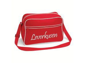 4068859486600 - multifanshop Retrotasche - Leverkusen - Schriftzug - Druck weiß - Tasche
