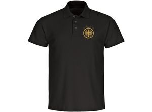 4068859407223 - multifanshop Poloshirt - Deutschland - Adler Retro Gold - Druck gold metallic - Polo