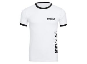 4068859271909 - multifanshop Kontrast T-Shirt - Deutschland - Brust & Seite - Druck schwarz - Männer