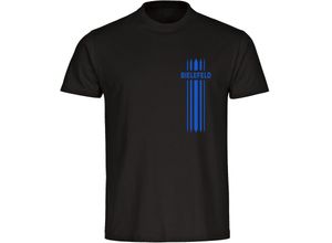 4068859043186 - multifanshop Kinder T-Shirt - Bielefeld - Streifen - Druck blau - Kind