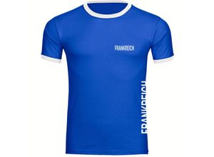 4068859447830 - multifanshop Kontrast T-Shirt - Frankreich - Brust & Seite - Druck weiß - Männer