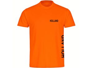 4068859455385 - multifanshop Herren T-Shirt - Holland - Brust & Seite - Druck schwarz - Männer