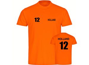 4068859455415 - multifanshop Herren T-Shirt - Holland - Trikot Nummer 12 - Druck schwarz - Männer