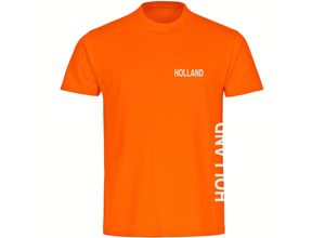 4068859455392 - multifanshop Herren T-Shirt - Holland - Brust & Seite - Druck weiß - Männer