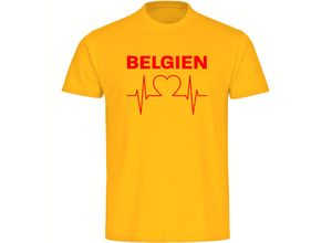 4068859283605 - multifanshop Kinder T-Shirt - Belgien - Herzschlag - Druck rot - Kind