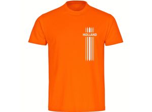 4068859456054 - multifanshop Herren T-Shirt - Holland - Streifen - Druck weiß - Männer