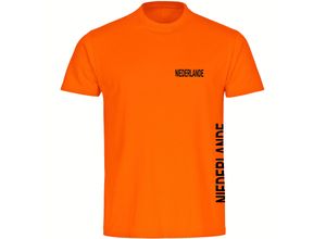 4068859459413 - multifanshop Herren T-Shirt - Niederlande - Brust & Seite - Druck schwarz - Männer