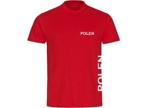 4068859212070 - multifanshop Herren T-Shirt - Polen - Brust & Seite - Druck weiß - Männer