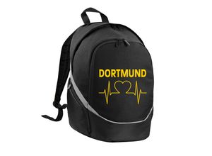 4068859188054 - multifanshop® Rucksack - Dortmund - Herzschlag - Druck gelb - Tasche