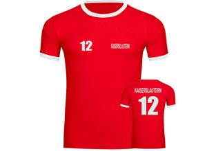 4068859094393 - multifanshop Kontrast T-Shirt - Kaiserslautern - Trikot Nummer 12 - Druck weiß - Männer