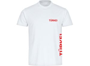 4068859474782 - multifanshop Kinder T-Shirt - Türkei - Brust & Seite - Druck rot - Kind