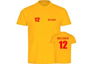 4068859281519 - multifanshop Herren T-Shirt - Belgien - Trikot Nummer 12 - Druck rot - Männer