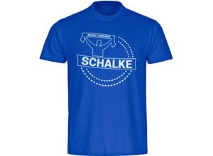 4068859001049 - multifanshop Herren T-Shirt - Schalke - Meine Fankurve - Druck weiß - Männer