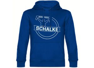 4068859005542 - multifanshop Kapuzen Sweatshirt - Schalke - Meine Fankurve - Druck weiß - Hoodie