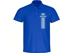 4068859004606 - multifanshop Poloshirt - Schalke - Streifen - Druck weiß - Polo