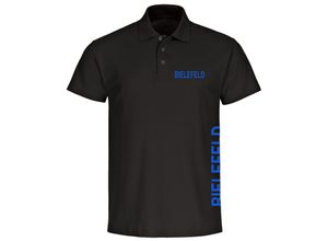 4068859014803 - multifanshop Poloshirt - Bielefeld - Brust & Seite - Druck blau - Polo
