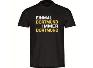 4068859189419 - multifanshop® Herren T-Shirt - Dortmund - Einmal Immer - Druck gelb - Männer