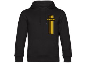 4068859188696 - multifanshop® Kapuzen Sweatshirt - Dortmund - Streifen - Druck gelb - Hoodie