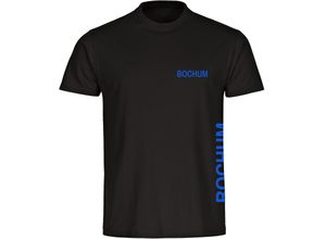 4068859015411 - multifanshop Herren T-Shirt - Bochum - Brust & Seite - Druck blau - Männer