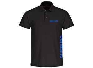 4068859018443 - multifanshop Poloshirt - Duisburg - Brust & Seite - Druck blau - Polo
